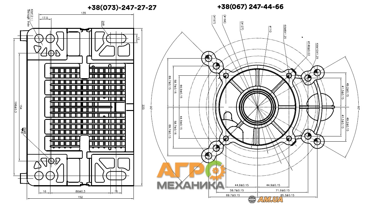 Двигатель Loncin LC2V80FD-B (конус 25-35мм) бензин 30 л.с. вал 25.00 мм ...