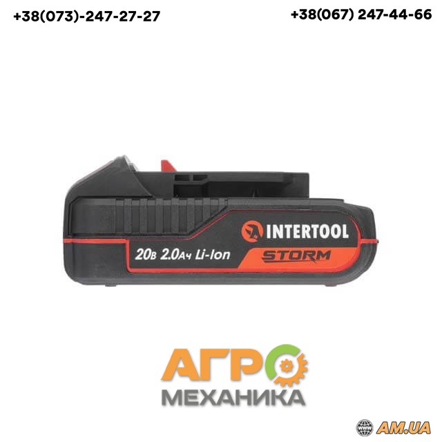 Акумулятор Intertool WT-0340 20 В, літій-іон, 2.0 Ач, індикатор рівня заряду ціна на Am.ua